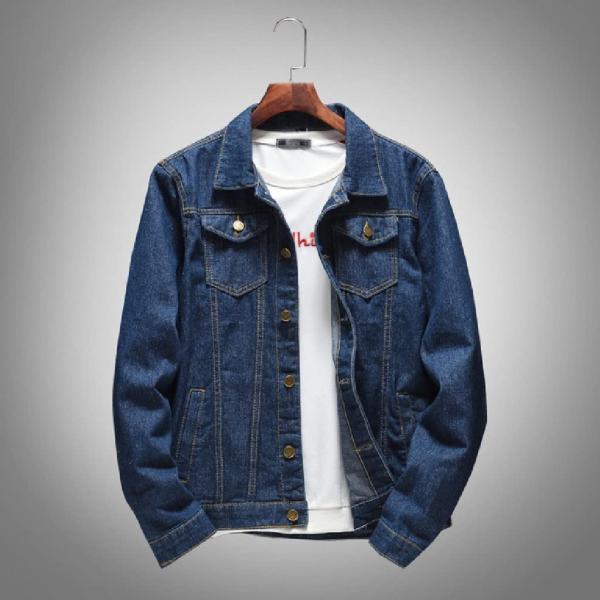 商品名:  HLDETH Men's Blue Denim Jacket Spring Autumn Korean Version Slim Long Sleeved Male Cowboy Jacket Coat Youth Street...