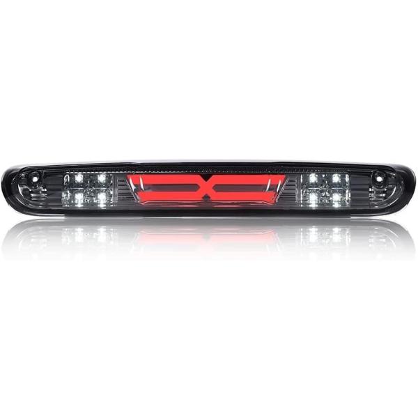 商品名CHEDA リアサードブレーキライト 2007-2014 シボレーシルバラードシエラ対応 スモーキーレンズ クリアハウジング 3D LEDバーテールカーゴランプ Xタイプ 531066CHEDA Rear Third Brake Li...