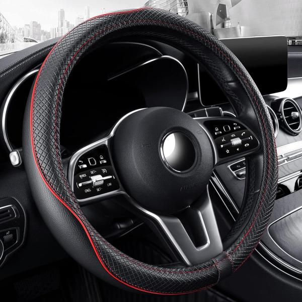 商品名GXT ハンドルカバー PUレザー ユニバーサル15インチ 滑り止め 無臭車内用 (ブラックレッド)GXT Steering Wheel Cover, PU Leather, Universal 15 Inches, Non-Slip...