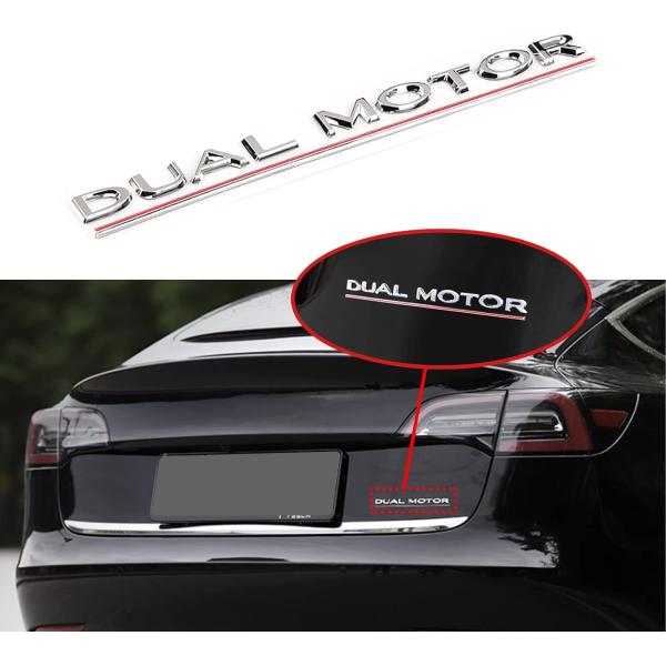 商品名YHCDSEA Model 3 Y Dual Motor Badge Emblem Sticker Plaid Decor Compatible for Tesla Model 3 Y X S Accessories (Dual Mo...
