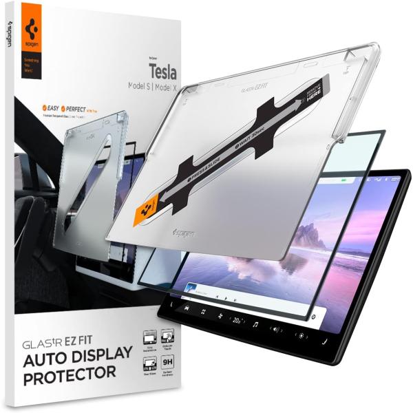 商品名Spigen 強化ガラススクリーンプロテクター [GlasTR EZ FIT] 2022/2021 Tesla Refreshed モデル S/X ダッシュボード タッチスクリーン対応 - クリスタルクリアSpigen Tempere...