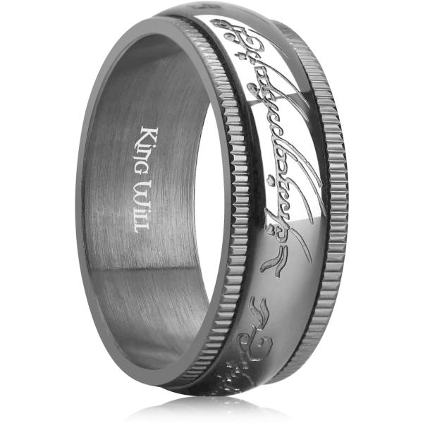 商品名King Will 8mm Black One Ring for Men Lord Rings Spinner Fidget Ring Anxiety Rings Stainless Steel Ring Stress Relievi...