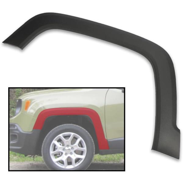 商品名PIT66 フェンダー フレア 2015-2021 Jeep Renegade 1個 フロント 左フェンダー トリム モールディング テクスチャー ブラック 5XB67LXHAA、CH1790104PIT66 Fender Flare...