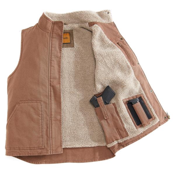 商品名:  Venado Concealed Carry Utility Vest ? Heavy-Duty Cotton Vest for Women (Brown, Medium)ブランド: Venado商品サイズ: Medium高さ:...