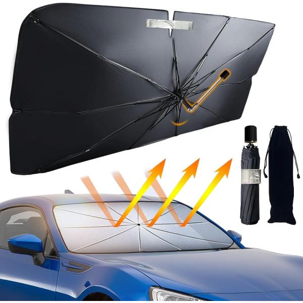 商品名Car Windshield Sun Shade Umbrella, Upgraded Car Windshield Cover Sunshade 360°Rotation Bendable Shaft, UV Block for C...
