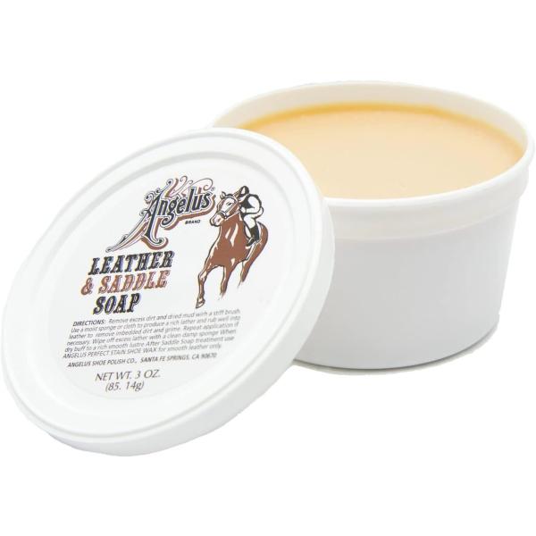 商品名Angelus Saddle Soap for Leather - 3oz - Deep Leather Cleaner and Conditioner for Boots, Saddles, &amp; More - Made in...