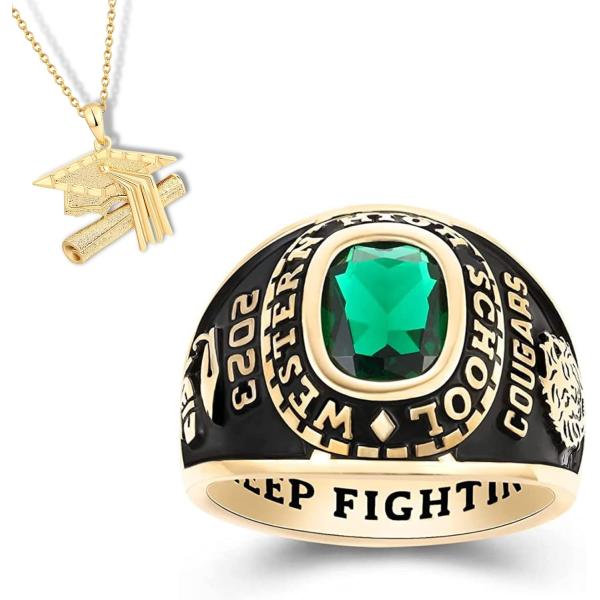 商品名カスタマイズ スターリングシルバー レディース メンズ 高校生 カレッジ クラス リング   アルティメットコレクション   Mementos Jewelry, 貴金属。, 人工ダイヤモンド。PJM Customized Sterli...