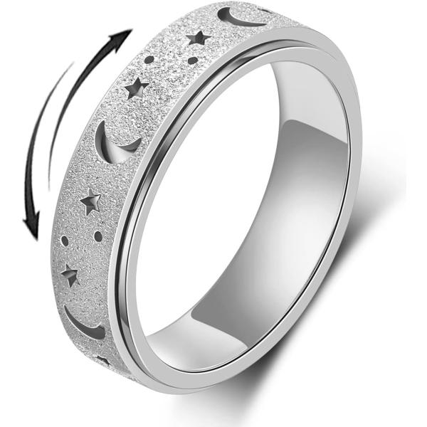 商品名AmorArtSky Spinner Ring for Anxiety Relief Fidget: Anxiety Ring for Women Men, Titanium Stainless Steel Spinner Ring,...