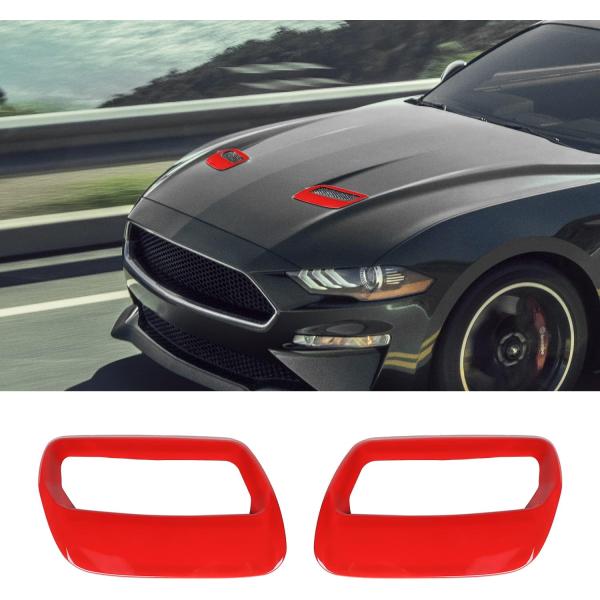 商品名RT-TCZ ABSフードエンジンエアベントアウトレットトリムカバー インテリアアクセサリー フォードマスタング2018 2019 2020 2021 2022用 2個 (レッド)RT-TCZ ABS Hood Engine Air ...