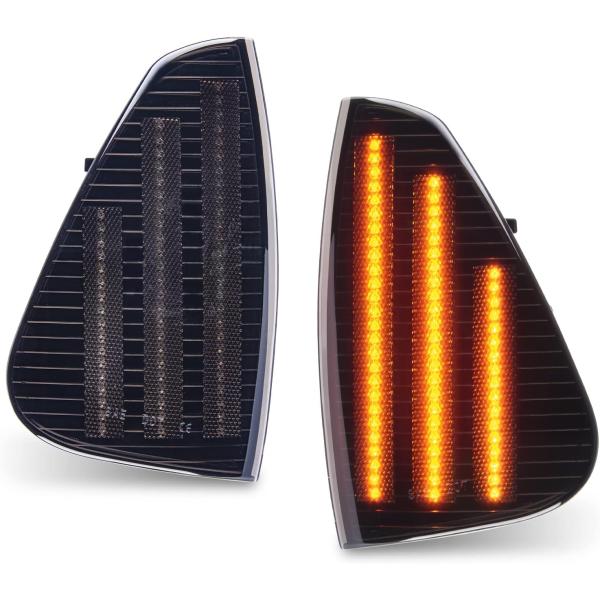 商品名Gempro LEDフロントサイドマーカーライトアセンブリ ダッジチャージャー2006 2007 2008 2009 2010 コーナー信号ランプ ドライバーと助手席側 2個 (スモークブラック)Gempro LED Front Si...