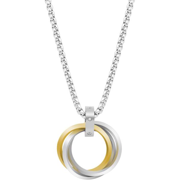 商品名ステンレススチール 3リングネックレス ヒップホップ チタンスチールリング ペンダントネックレス パンクネックレス メンズ 中空 ラウンドネックレス, ステンレス鋼, ステンレススチールUarein Stainless Steel T...