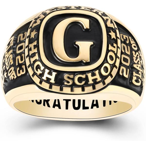 商品名Ccjcinata Customized Sterling Silver High School and College Class Ring for men pride ring Classic Collection Fully P...