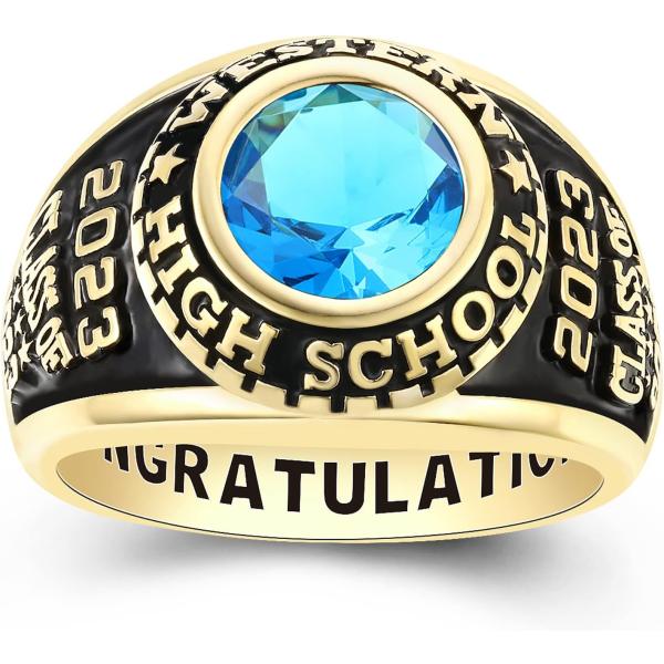 商品名Ccjcinata Customized Sterling Silver High School and College Class Ring pride ring graduation rings for men Classic C...