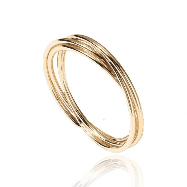 商品名: PAVOI 4ウェイ スピニング 不安 リング, 非貴金属。, 宝石なし。 PAVOI Four Way Spinning Anxiety Ring (interlocked, Yellow Gold, 6)ブランド: PAVOI...
