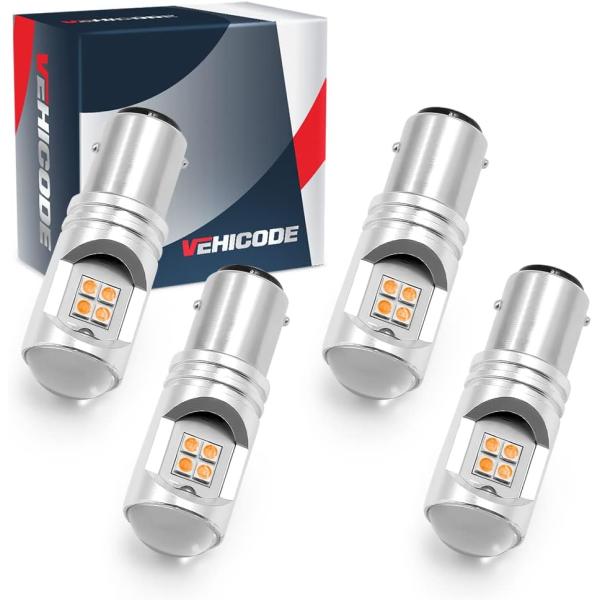 商品名VEHICODE 1157 LED電球 アンバー ウィンカーマーカーライト 1157A 1157NA 2057 2057A 2357 2357A 3496 7528 スーパーブライト BAY15D ダブルコンタクト テールブレーキ デ...