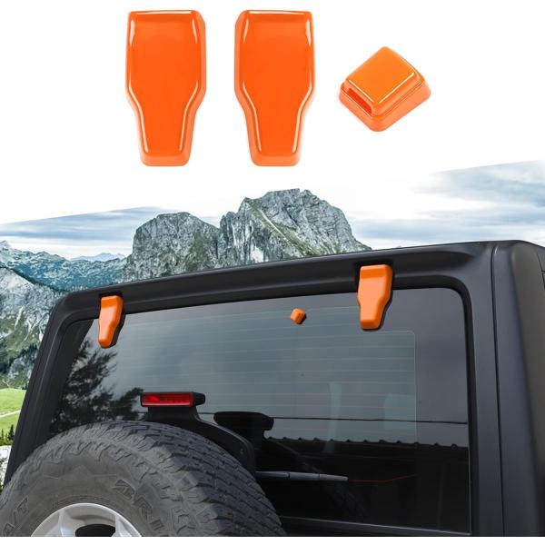 商品名RT-TCZ Tail Door Window Hinge Trim Cover &amp; Rear Rain Wiper Nozzle Decoration Kits Exterior Accessories for 2018-2...