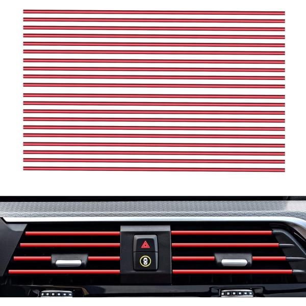 商品名Xotic Tech 20個 自動車内装エアコン装飾ストリップ ベントアウトラー用 ソフト曲げ可能 PVCエアベントコンセントカバー トリムキット ユニバーサルフィット カーインテリアアクセサリー (レッド)Xotic Tech 20...