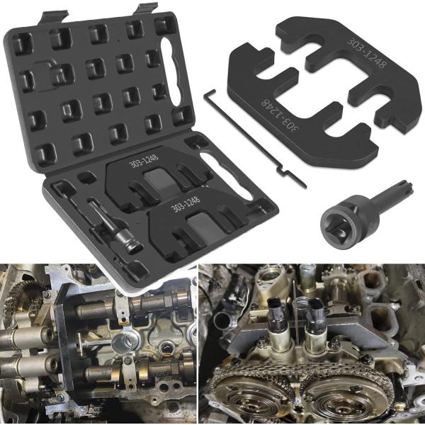 商品名Yoursme 303-1248 303-1530 カムシャフト保持ツールキット テンションツールとインパクトリブビットソケット タイミングアライメントホルダーツールセット フォード3.5L &amp; 3.7L 4Vエンジン用You...