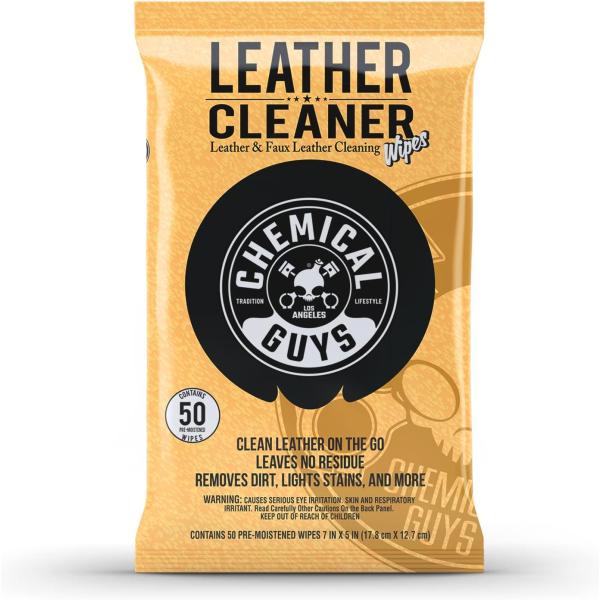 商品名Chemical Guys PMWSPI20850 Leather Cleaner Wipes Mega 50 Pack for Car Interiors, Furniture, Boots, and More, Works on ...