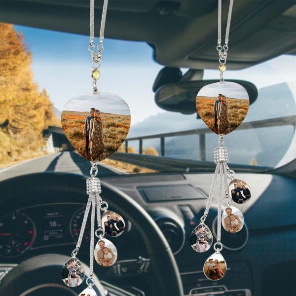 商品名WERWAES カスタムカーリアビューミラーペンダント クリスタル写真 車内アクセサリー レディース メンズ カーハンギングオーナメント 家族や友人へのユニークなパーソナライズされたギフトWERWAES Custom Car Rear...