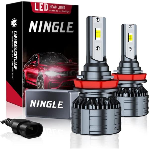 商品名NINGLE H8 H9 H11 LEDヘッドライト電球 80W 14000ルーメン 6000K ホワイト LEDヘッドライト変換キット ハイパワー H11 LED電球 ハロゲン交換用電球 2個パックNINGLE H8 H9 H11 ...