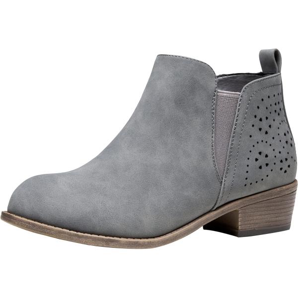 商品名Jeossy Women's 9615 Chelsea Ankle Boots, Cutout Perforated Slip on Short Booties, Grey, Size 9(DJY9615 Grey 09)ブランド：J...