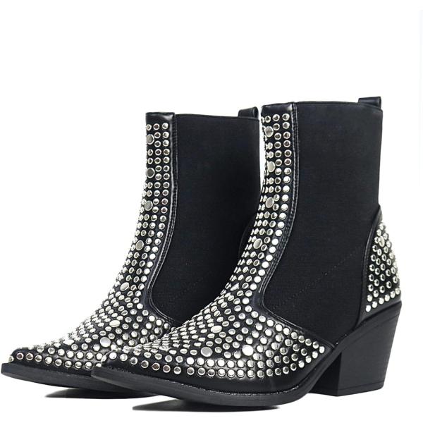 商品名MeiLuSi Womens Cowboy Boots Rhinestone Cowgirl Boots Elastic Chelsea Boots Pointed Toe Studded Boots Fashion Western ...