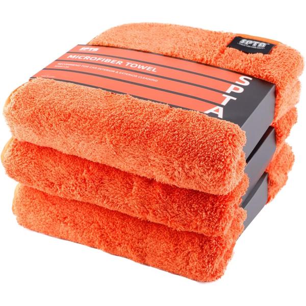商品名SPTA Car Microfiber Towels, 3Pcs Microfiber Car Cleaning Cloths, Upgraded 1200gsm Ultra-Thick Cars Drying Towel Micro...