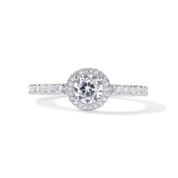 商品名: PAVOI 22C-R04, ゴールドメッキ, キュービックジルコニア PAVOI 14K Gold Plated 5mm Round Halo Ring for Women | Promise Rings for Her (Wh...