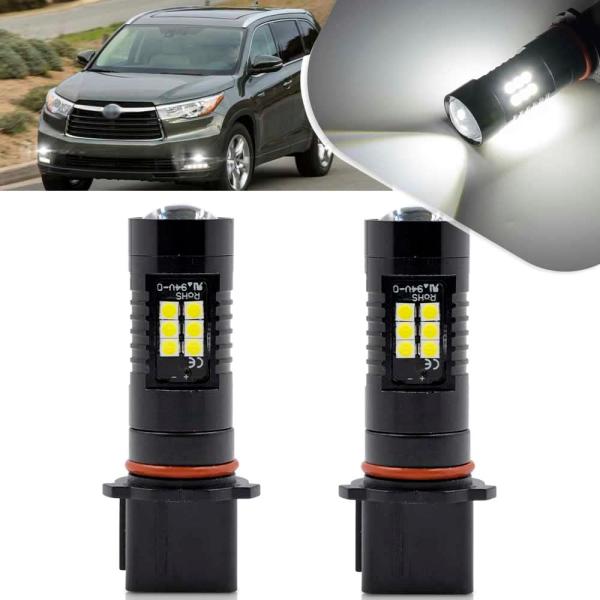 商品名NSLUMO PSX26W LEDフォグライト電球 2011-2013 Toyo'ta Highlander 2015-2020 GMC Yukon 6500K キセノン ホワイト 21 SMD 12278 H28W Canbus L...