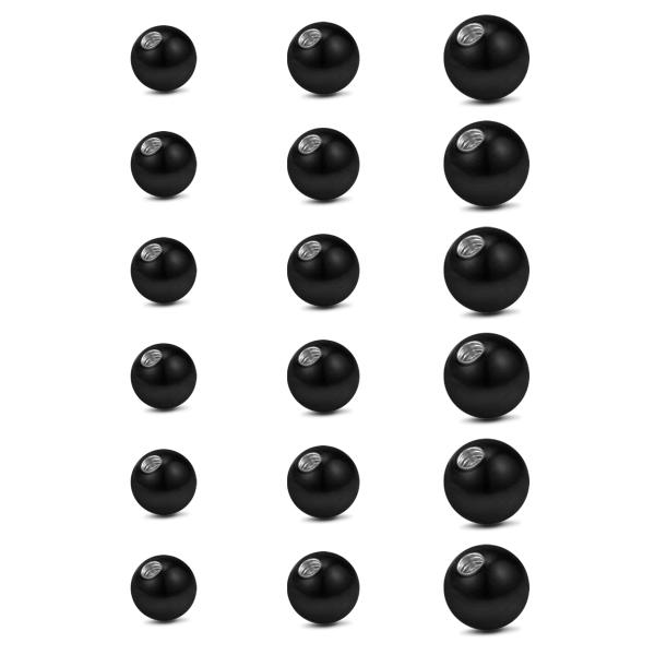 商品名: JFORYOU 14G ピアス用交換用ボール 18個 外ネジサージカルスチールボール インダストリアル バーベル 舌 ニップル へそへそ へそピアス リング パーツ 5mm - 8mm, 金属, 宝石なし。 JFORYOU 14G...