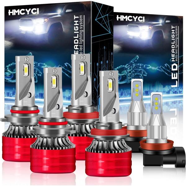 商品名HMCYCI DODGE RAM 1500 2500 3500 (2019-2022) 9005+H11 ハイ/ロービーム LED電球 + H11 LED フォグライト電球 6500K クールホワイト プラグアンドプレイ 6個パックH...