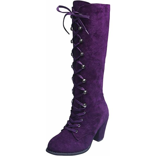 商品名Masbird Cowboy Boots for Women Wide Calf Boots Womens Seductress Snip Toe Dress Boots Over The Knee High HeelB155 Pur...