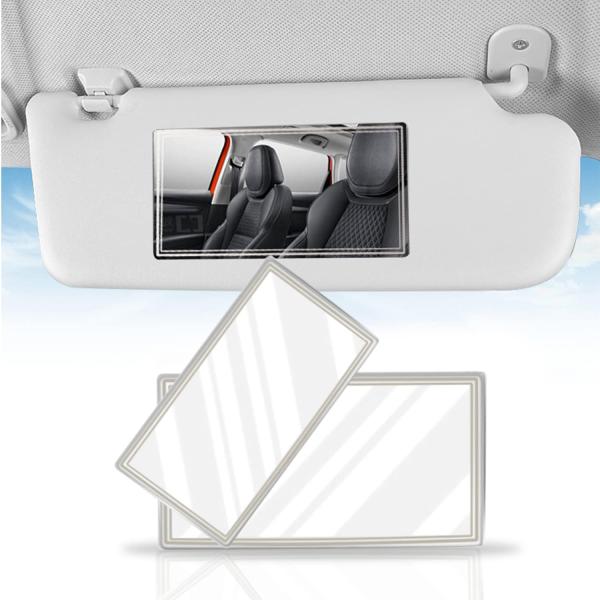 商品名Miytsya 2個 車用バイザーミラー メイクアップミラー 車のバイザー用 スティックオン 車のバニティミラー 日よけ化粧鏡 大型 ステンレススチール 女性 車中メイクアップ 5.91 x 3.15インチと4.33 x 2.36イン...