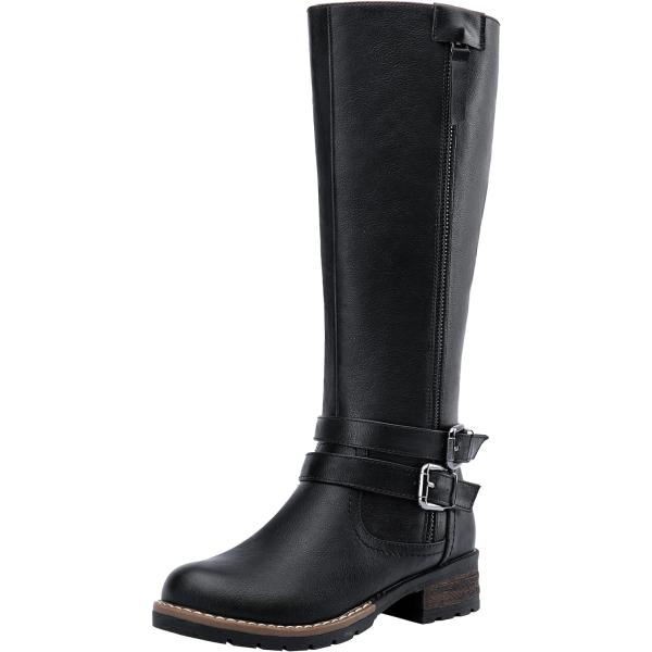 商品名Jeossy Womens' 9660 Knee High Boots, Riding Boots, Black, Size 9 US-Tall Boots for Women with Outer Decorative Zipper...