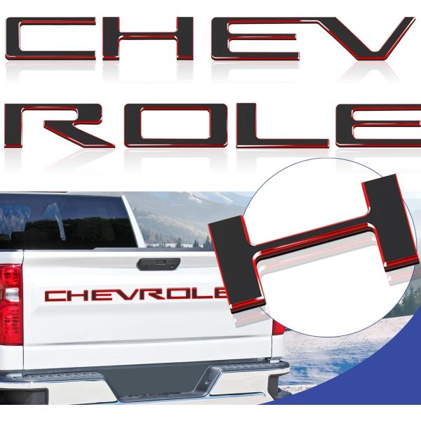 商品名Emblema de letras 3D para port n trasero elevado compatible con Silverado 2019, 2020, 2021, 2022 y 2023, letras adhes...