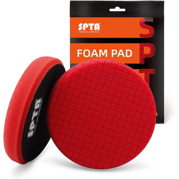 商品名レッドフィニッシュ ポリッシュパッド 1個 5インチ バフ研磨パッド 125mmバッキングプレート用 コンパウンドバフスポンジ 車のバッファーポリッシャー コンパウンド 研磨 ワックスがけ用Red Finish Polish Pad,...