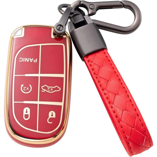 商品名Amebom Jeep キーフォブカバー キーフォブカバーケース 2017 2018 2016 Jeep グランドチェロキー ラングラー コンパス チェロキー レネゲード パトリオット グランドコマンダー 3 4 5 ボタンプロテクタ...