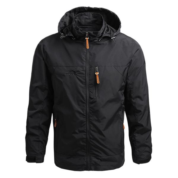 商品名:  Lu's Chic Men's Windproof Jacket Hoodie Windbreaker Hiking Coat Sportswear Wind Resistant with Pockets Zip Up Long...