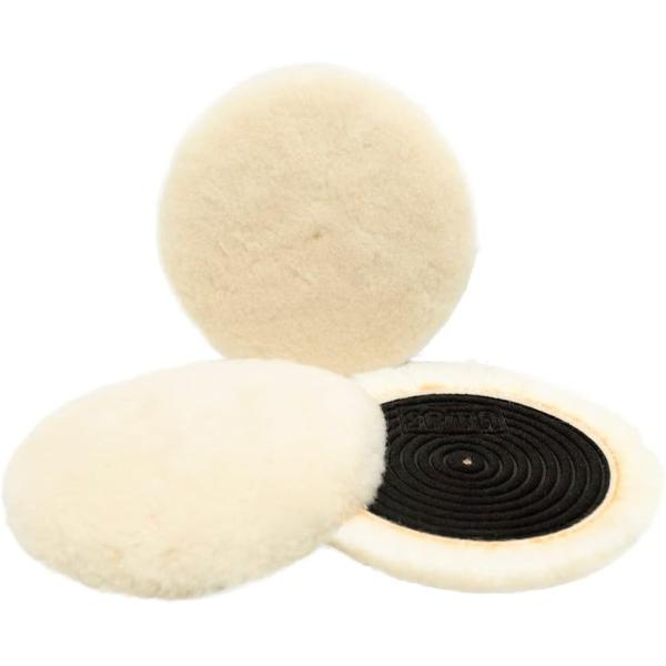 商品名SPTA Wool Buffing Polishing Pads, 3Pcs 5 Inch (125mm) Wool Cutting Pad, Wool Compounding Pad, Wool Buffing and Polish...
