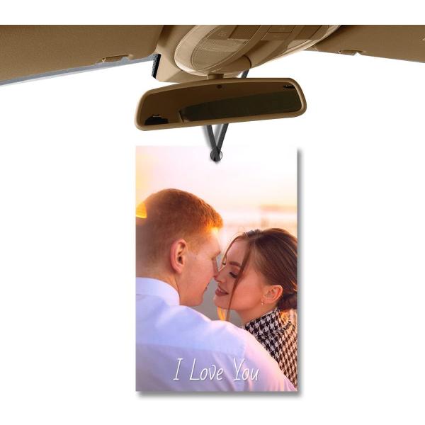 商品名Pahdecor Custom Air Freshener for Car Personalized PVC Car Rear View Mirror Hanging Picture Photo Text Frame Scents A...