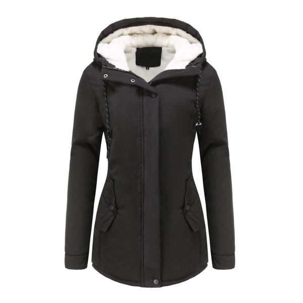 商品名:  Bilqis Winter Fur Coats for Women Thick Warm Hooded Jackets Fleece Lined Parkas Trench Coat Comfy Puffer Jacket Ou...