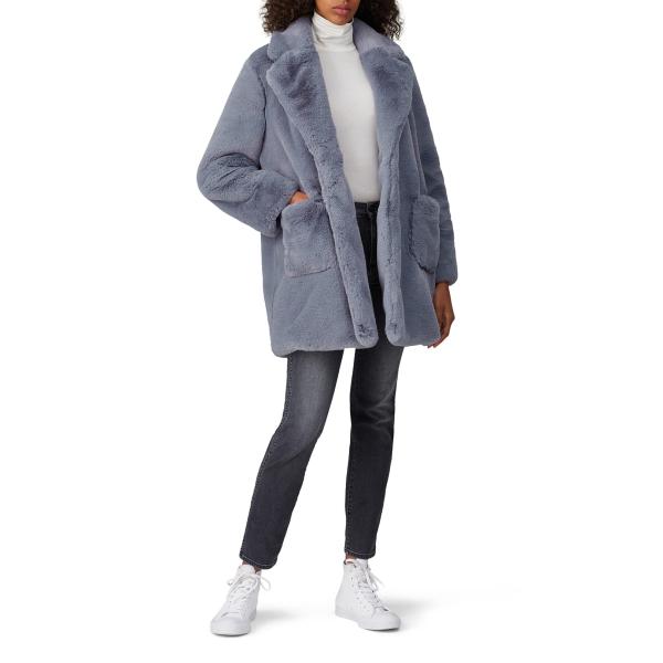 商品名:  l〓Rumi Rent the Runway Pre-Loved Alayna Faux Fur Coat, Blue, Largeブランド: l〓Rumi商品サイズ: Large高さ: 48cm横幅: 39cm奥行: 20cm...