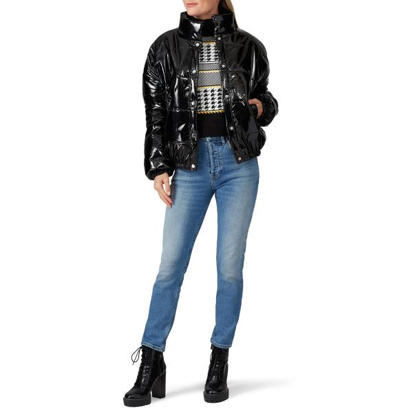 商品名:  RTR NOW Rent the Runway Pre-Loved Shiny Black Puffer Jacket, Black, Mediumブランド: RTR NOW商品サイズ: Medium高さ: 43cm横幅: 37...