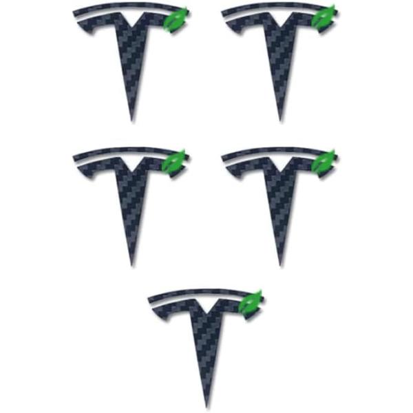 商品名CoolKo Center Cap Wheel Rim Logo T Emblem Decals Stickers 5 Pieces Compatible with Tesla Model S X 3 [Carbon Fiber]ブラ...