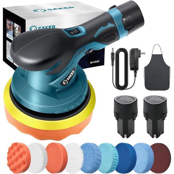 商品名Saker Cordless Car Buffer Polisher - 6 Inch Portable Polishing Waxer Machine Kit for Car Detailing, with 2PCS 12V 200...