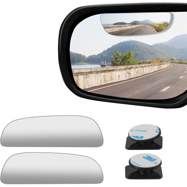 商品名2 pcs Blind Spot Mirrors, 2"" Wide Angle Ultra-thin Frameless HD Glass Convex Side Rear View Mirror with Wide Angle A...