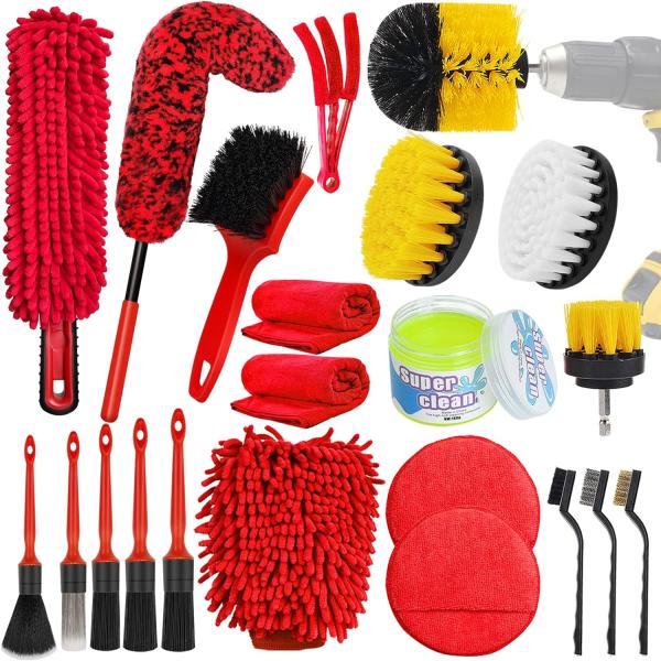 商品名Jaronx 22PCS Wheel Tire Brushes for Cleaning Wheels,Car Detailing Kit Auto Detailing Supplies,Synthetic Soft Wheel Wo...