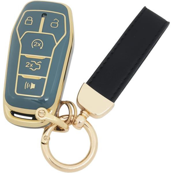 商品名vurbemes 360度 ソフトTPUプロテクター キーフォブカバーケース Ford F150 Fusion Explorer Mustangに対応 リンカーン MKZ/MKC/MKX(FCC ID:M3N-A2C31243300 ...