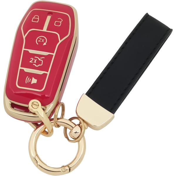 商品名vurbemes 360度 ソフトTPUプロテクター キーフォブカバーケース Ford F150 Fusion Explorer Mustang for Lincoln MKZ/MKC/MKX(FCC ID:M3N-A2C312433...